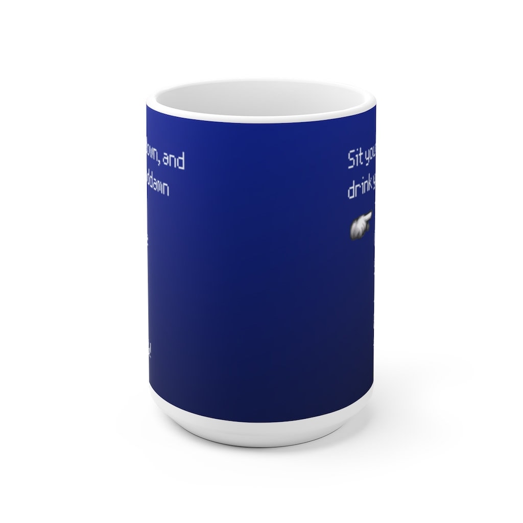 Retro Gamer Mug Ff7 Drink Your Goddamn Tea Mug Big Tea Mug | Etsy