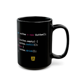 Javascript Black Mug, Programmer Mug, Software Engineer Coffee Mug - Etsy