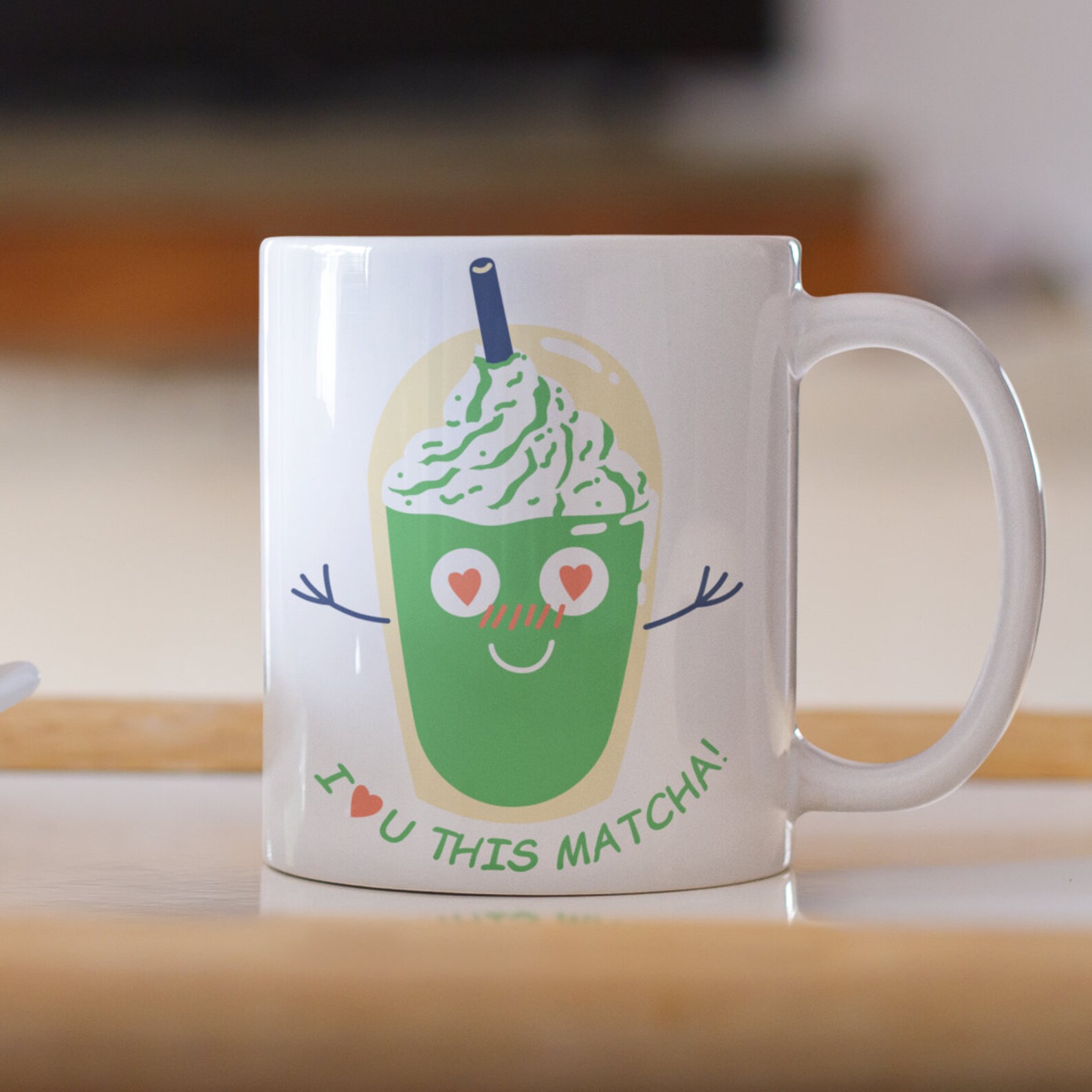 Matcha Coffee Mug Funny I Love You so Matcha Pun Gift Cute - Etsy