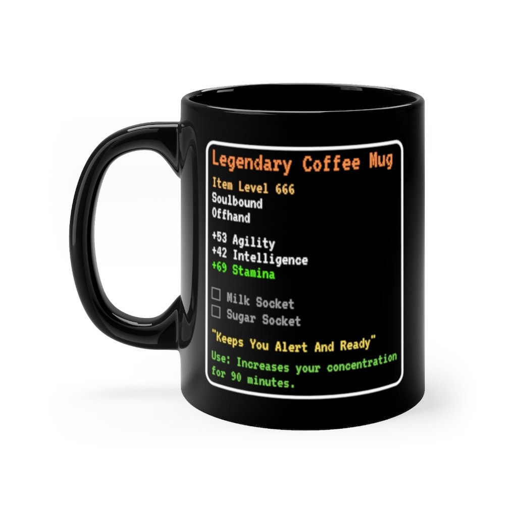 Gamer Mmorpg Mug Legendary Mug Gaming Warcraft Mug RPG Coffee Stats Mug ...