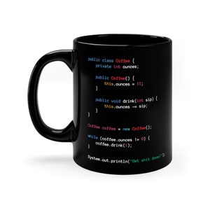 Java Coffee Mug Programmer Coder Engineer Java Black Tea Mug Gift Java Software Developer, Tea ...