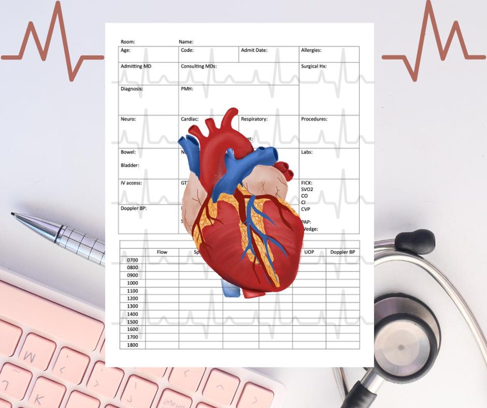 CVICU CCU ECMO Icu Report Sheet - Etsy