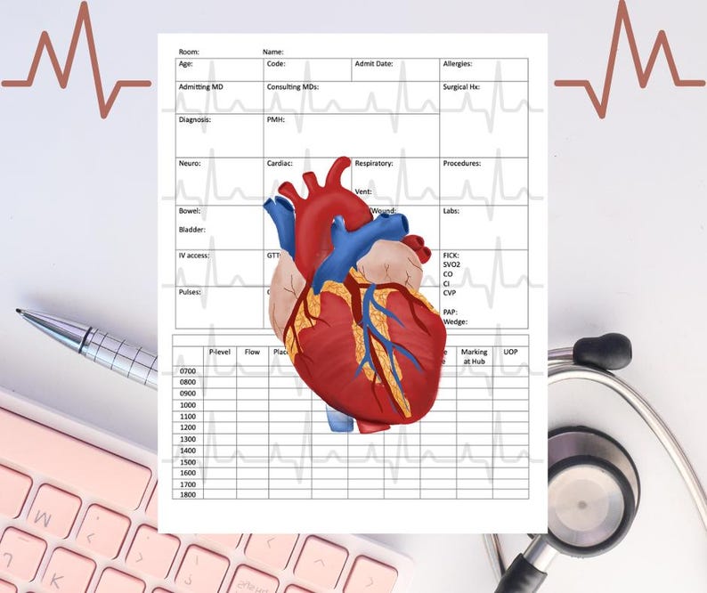 CVICU CCU ECMO Icu Report Sheet - Etsy