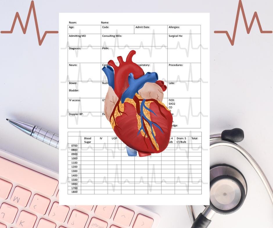 CVICU CCU ECMO Icu Report Sheet - Etsy