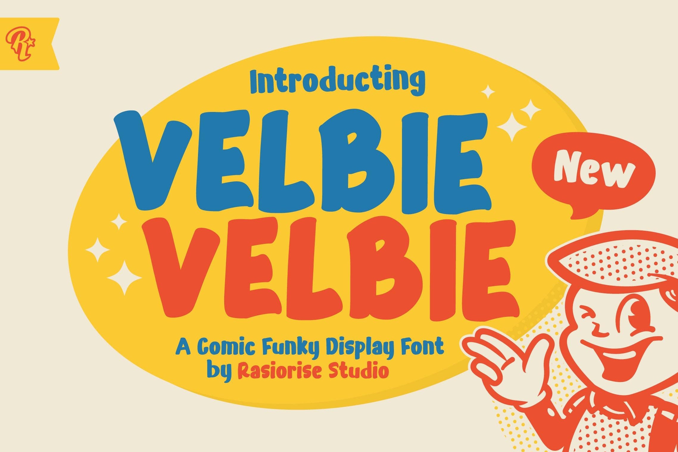 Velbie - Cartoon Display Font, Comic Font, Retro Font, Groovy Font ...
