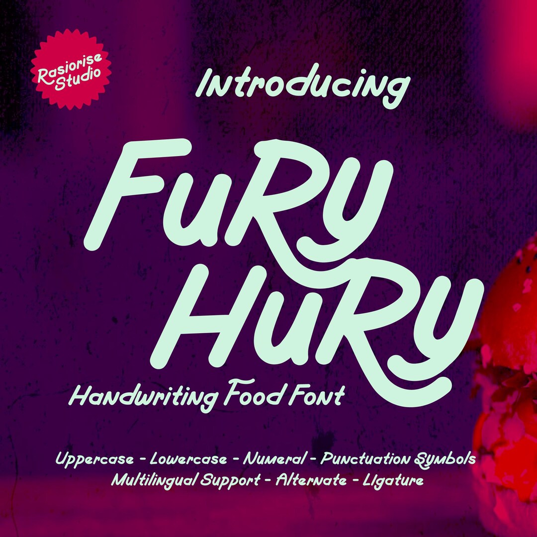 Fury Hury - Handwritten Font, Cursive Script Font, Canva Font, Retro ...