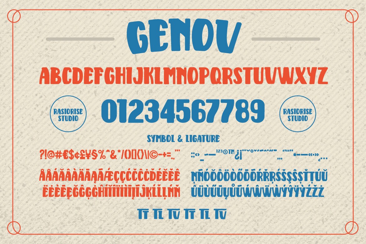 Genov - Cartoon Slab Font, Serif Font, Cartoon Font, Motorcycle Font, Comic Font, Retro Font ...