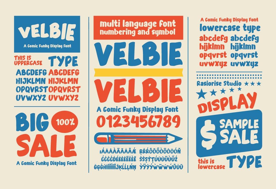 Velbie Cartoon Display Font - Etsy