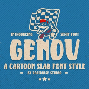 Genov - Cartoon Slab Font, Serif Font, Cartoon Font, Motorcycle Font ...