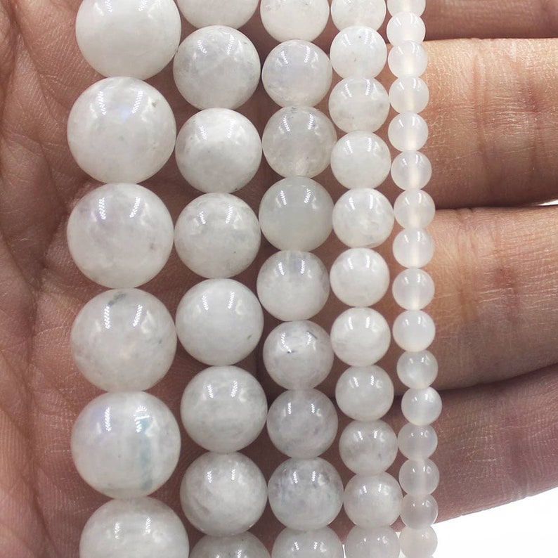 Natural 4 6 8 10 12mm AAA Grade White Moon Stone Round - Etsy
