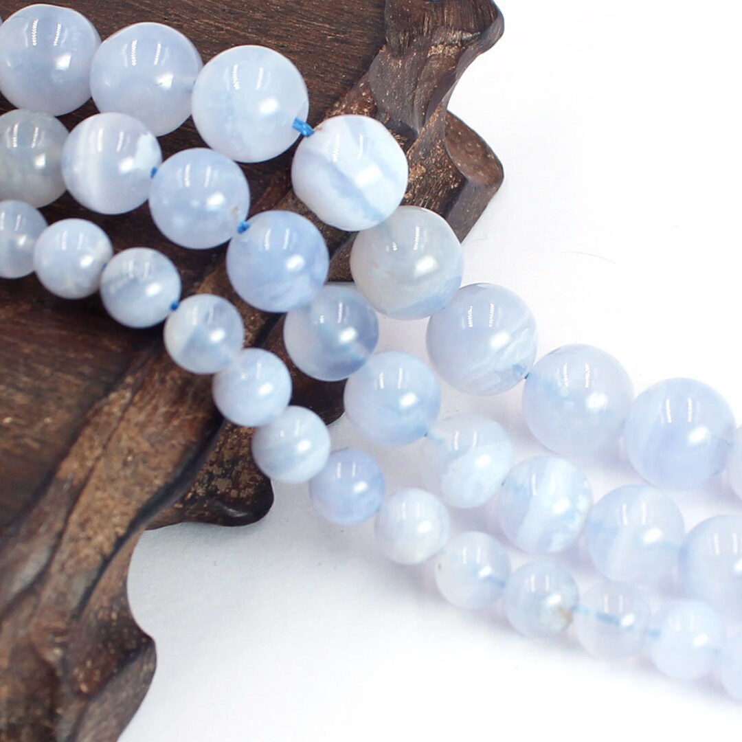 Natural 6mm 8mm 10mm Round Purple Chalcedony 3A Grade Gemstone Beads ...