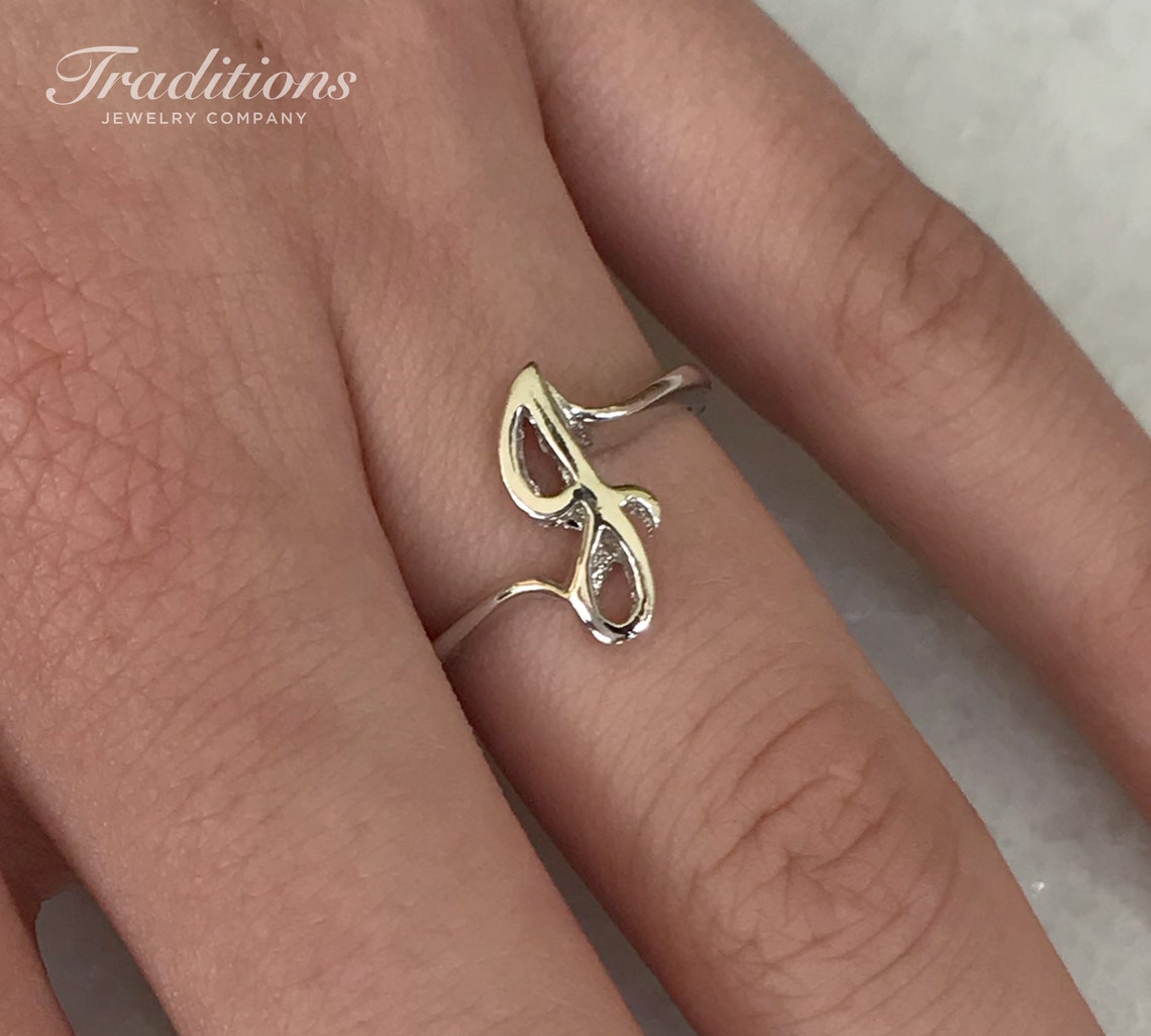 Sterling Silver Initial J Ring Monogram J Ring Custom Ring - Etsy