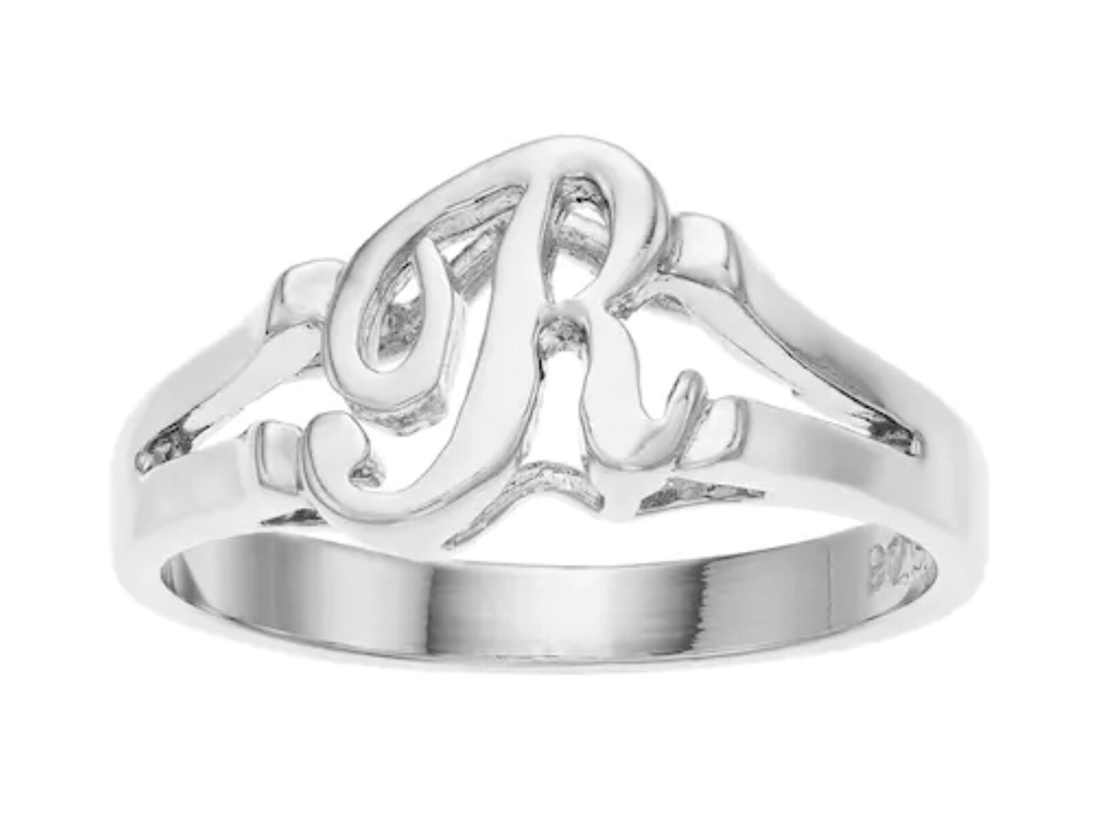 Sterling Silver Initial R Ring Monogram R Ring Custom Ring | Etsy