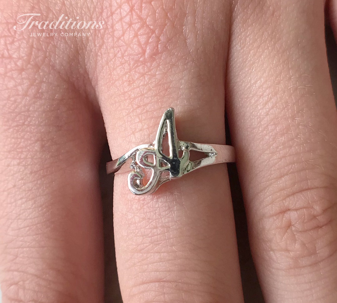 Sterling Silver Initial A Ring - Monogram A Ring - Custom Ring ...