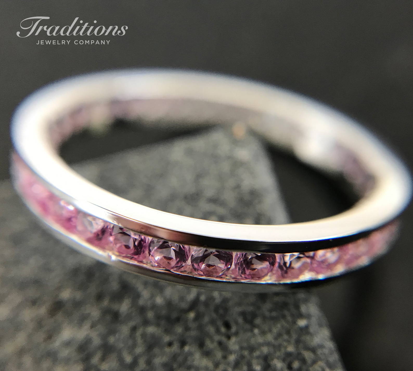 Traditions Semi-Precious Sterling Silver Channel-Set Pink | Etsy