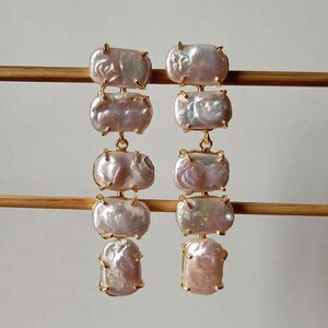 Baroque Pearl Earring, 18k Gold Plated Earring, Dangle Earring ...