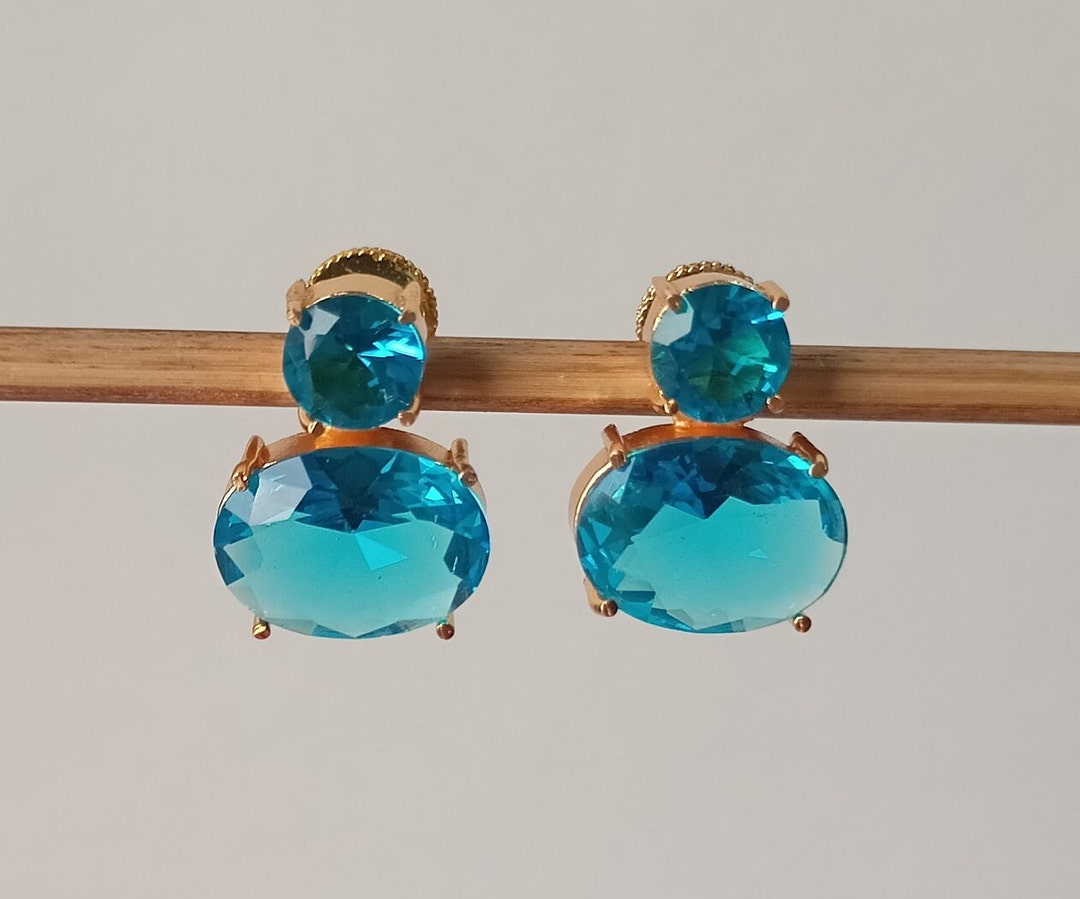 Blue Topaz Earrings, November Birthstone Earrings, Topaz and Gold ...