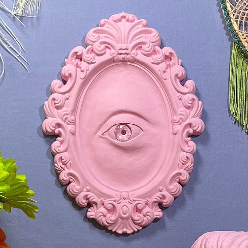 Eye Sculpture Art Yellow / Goth Decor / Pastel Goth / Memento | Etsy