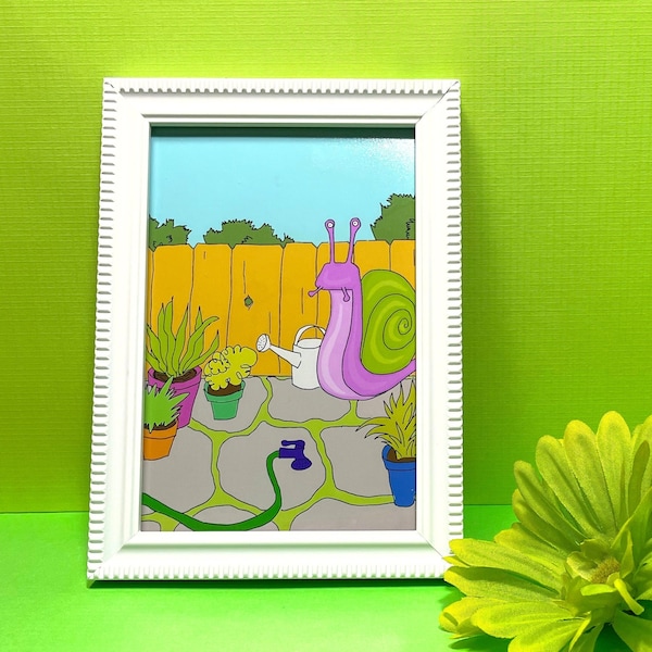 Snail Art Print - Etsy