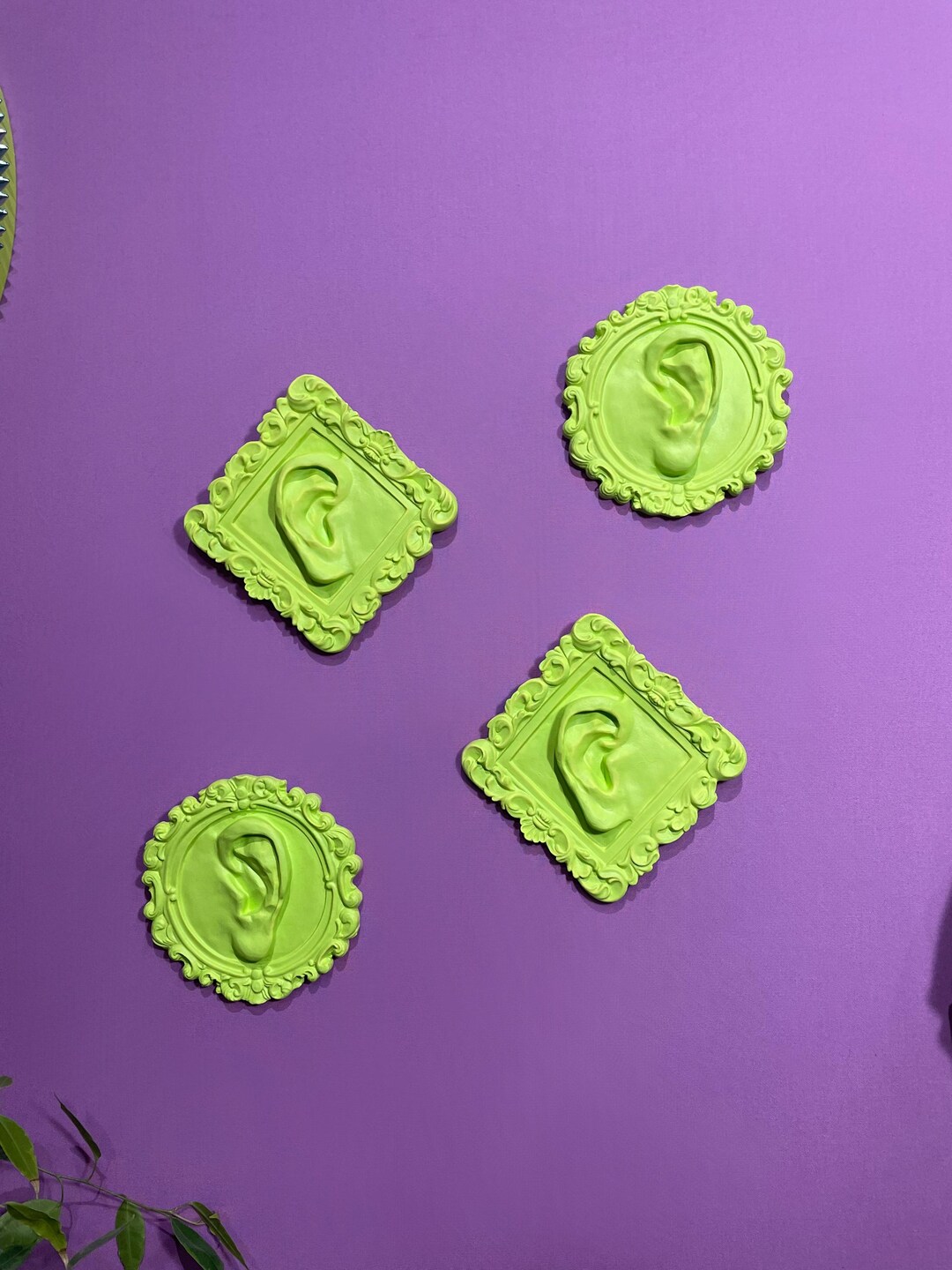 Ear Sculpture Wall Art Lime Green Great Listener Gift Funky Recording ...