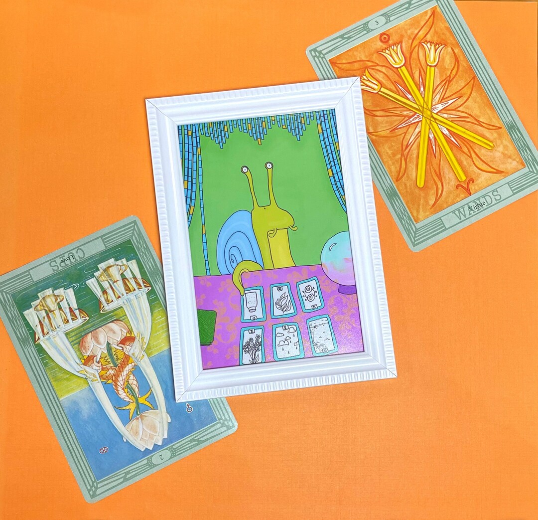 Psychic Snail Illustration, 4x6" Framed Wall Art, Funny Wall Decor Home ...