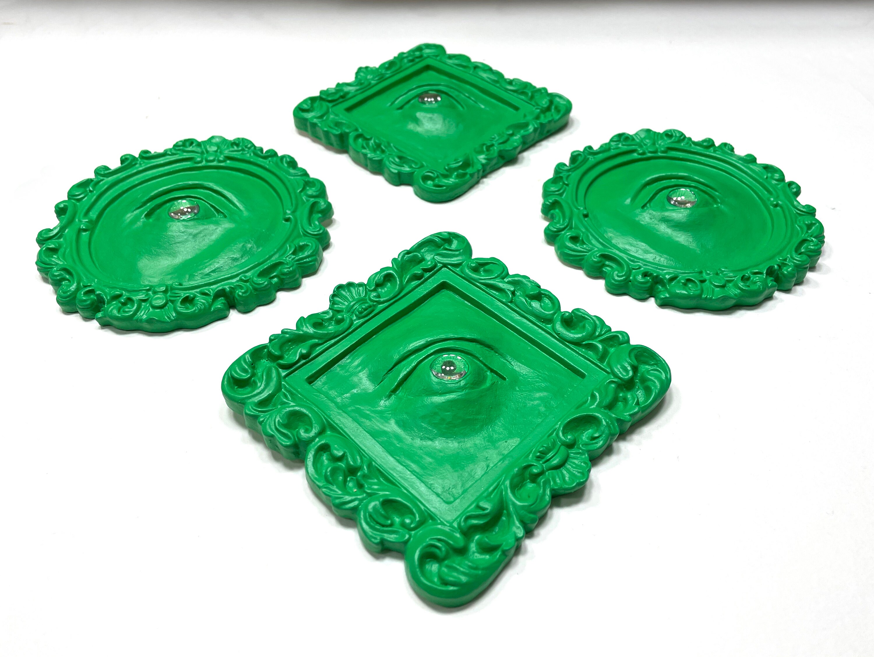 Eye Sculpture Decor Green Ceramic Art Memento Mori / Wicca - Etsy