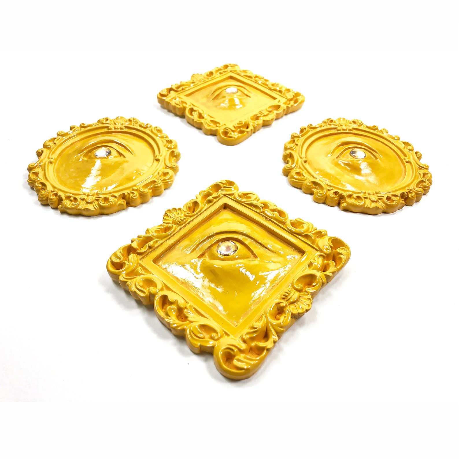 Eye Sculpture Art Yellow / Goth Decor / Pastel Goth / Memento | Etsy