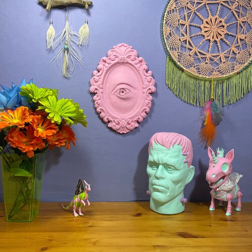 Eye Sculpture Art Yellow / Goth Decor / Pastel Goth / Memento - Etsy