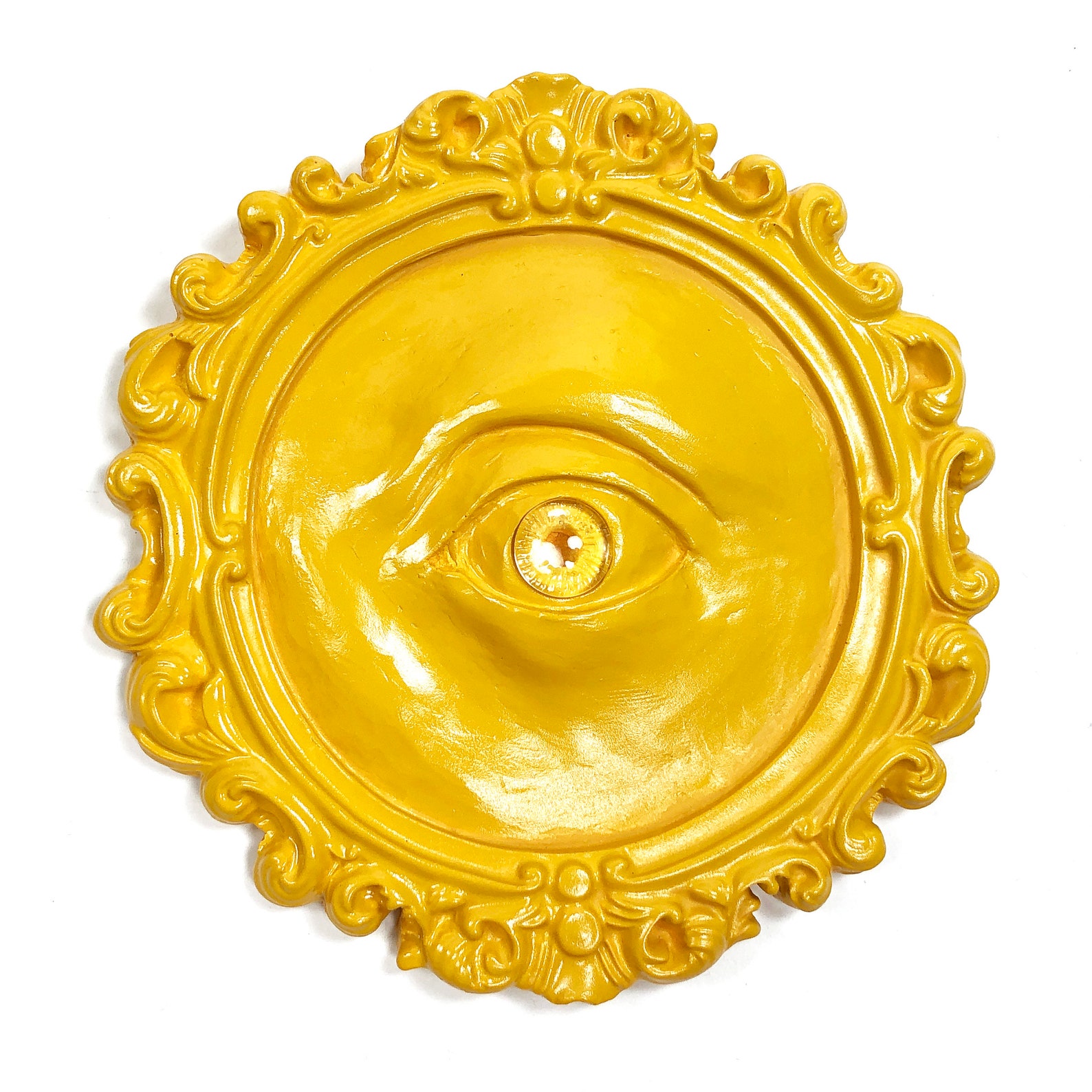 Eye Sculpture Art Yellow / Goth Decor / Pastel Goth / Memento | Etsy