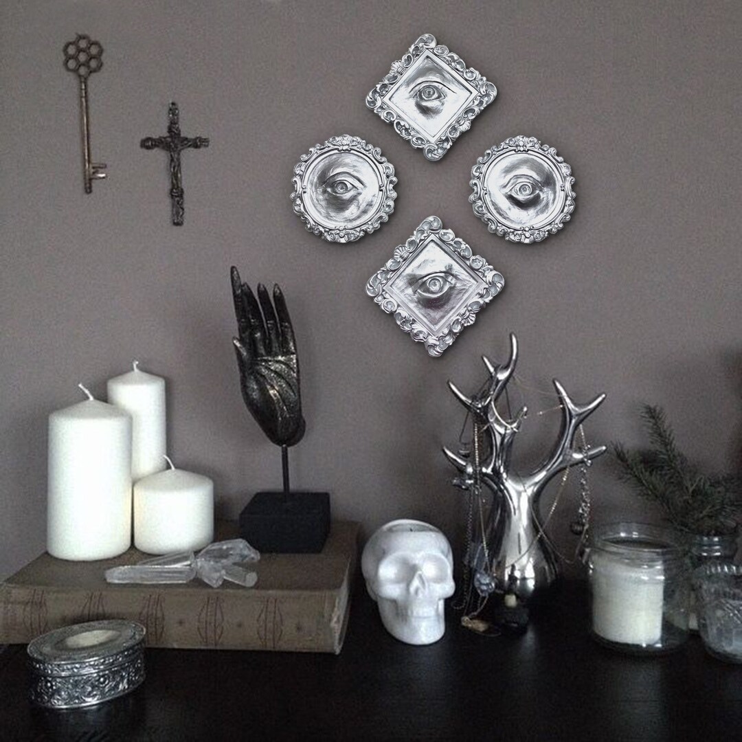 Eye Sculpture Art Silver / Pastel Goth / Witchy Decor / Weird Stuff ...