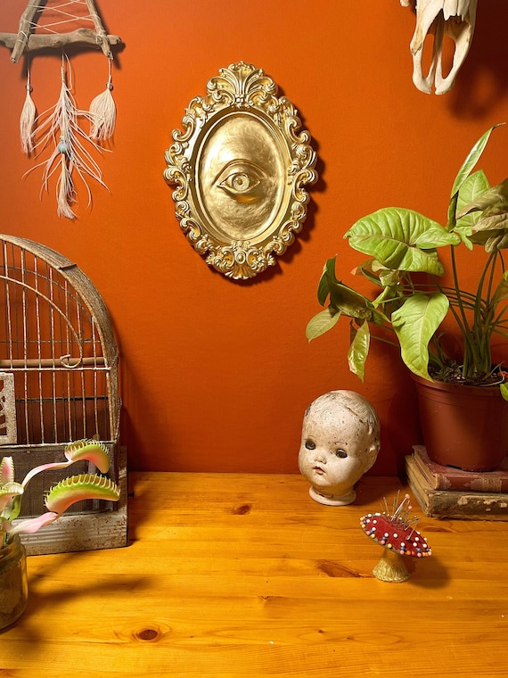 Ornate Gold Eye Sculpture Art / Witchy Boho Decor / Weird | Etsy