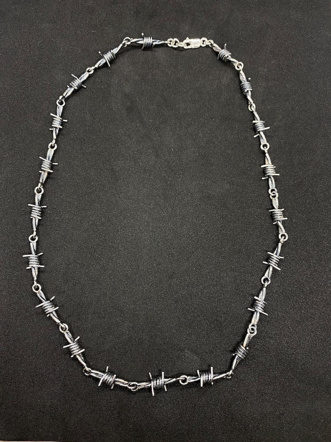 Collana in Argento Ossidato Filo Spinato Collana per Uomo - Etsy