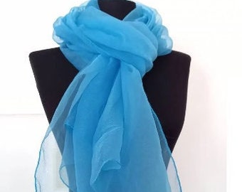 Blue Sheer Scarf - Etsy