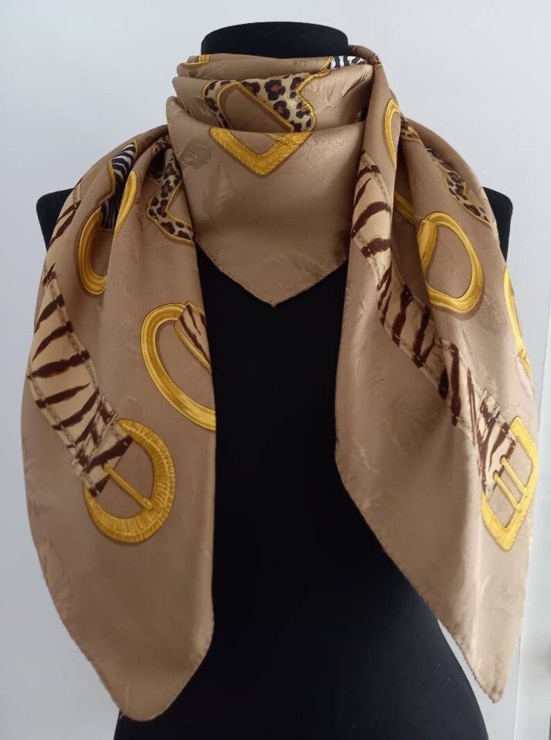 Vintage Renard Silk Scarf .embossed Square Scarf.abstract - Etsy