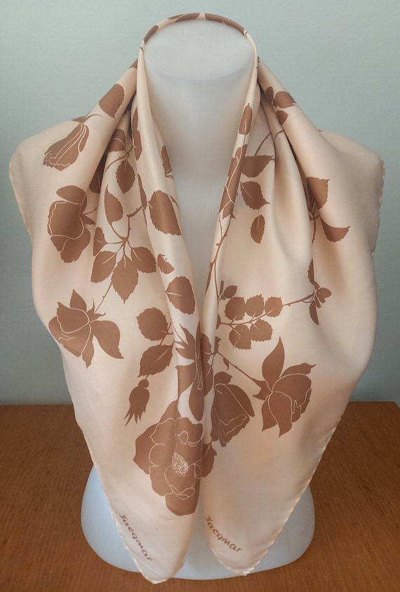 Vintage Jacqmar Floral Silk scarf . - Gem