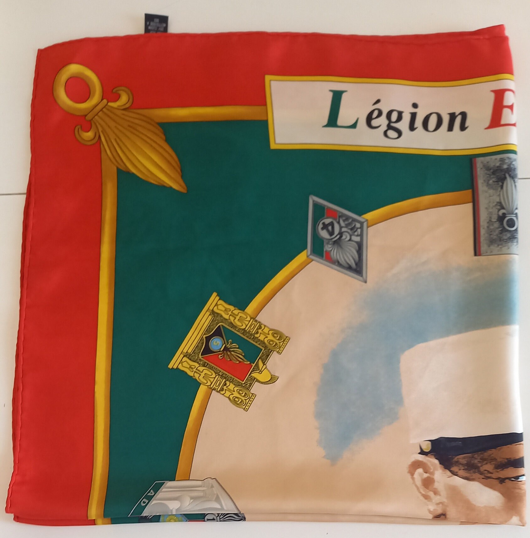 Vintage Made in France Foulard Scarf Silk "légion Etrangère" 84 X 87 Cm ...