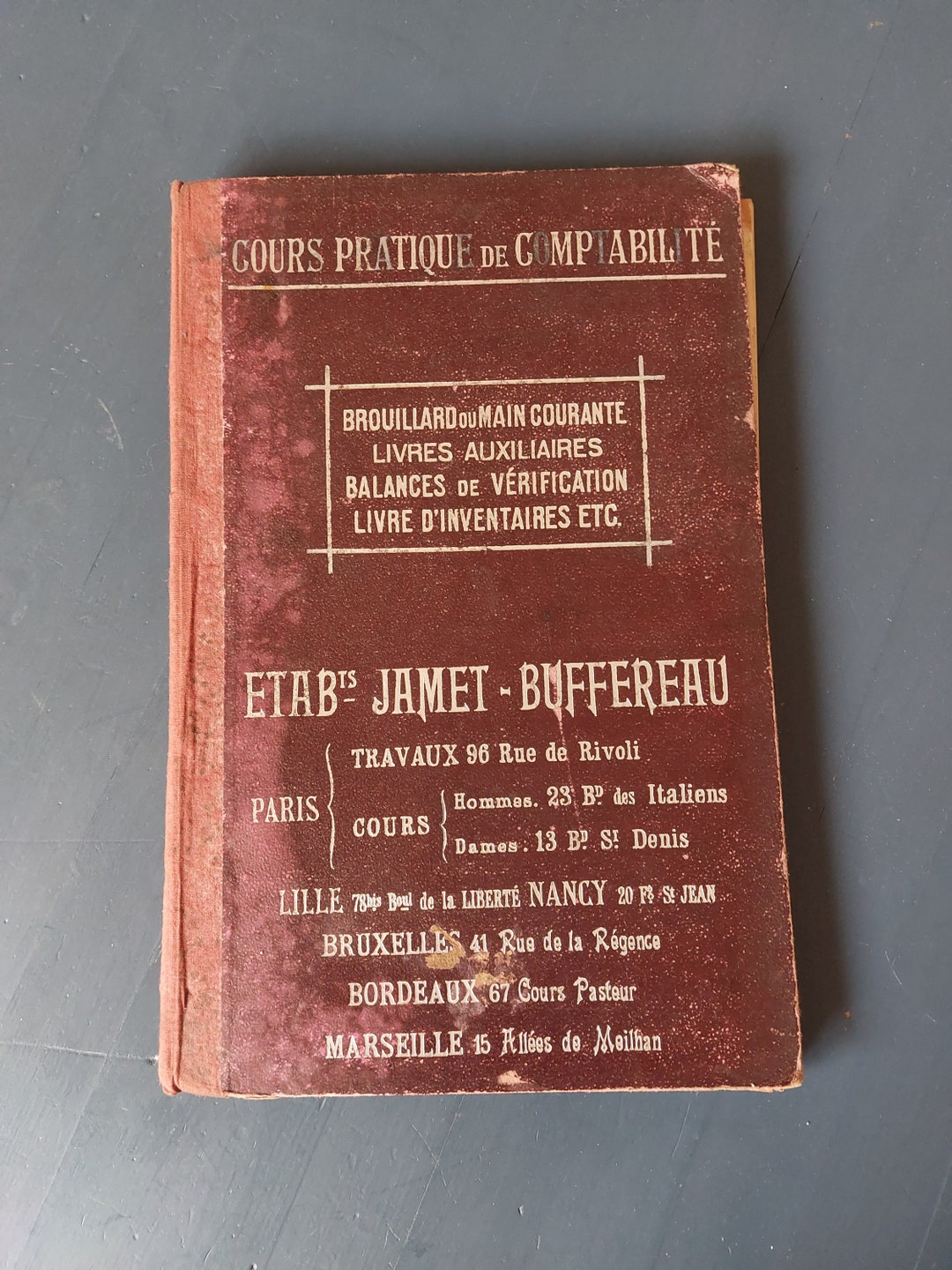 Large Vintage Ledger Book From France Handwritten Entries - Etsy