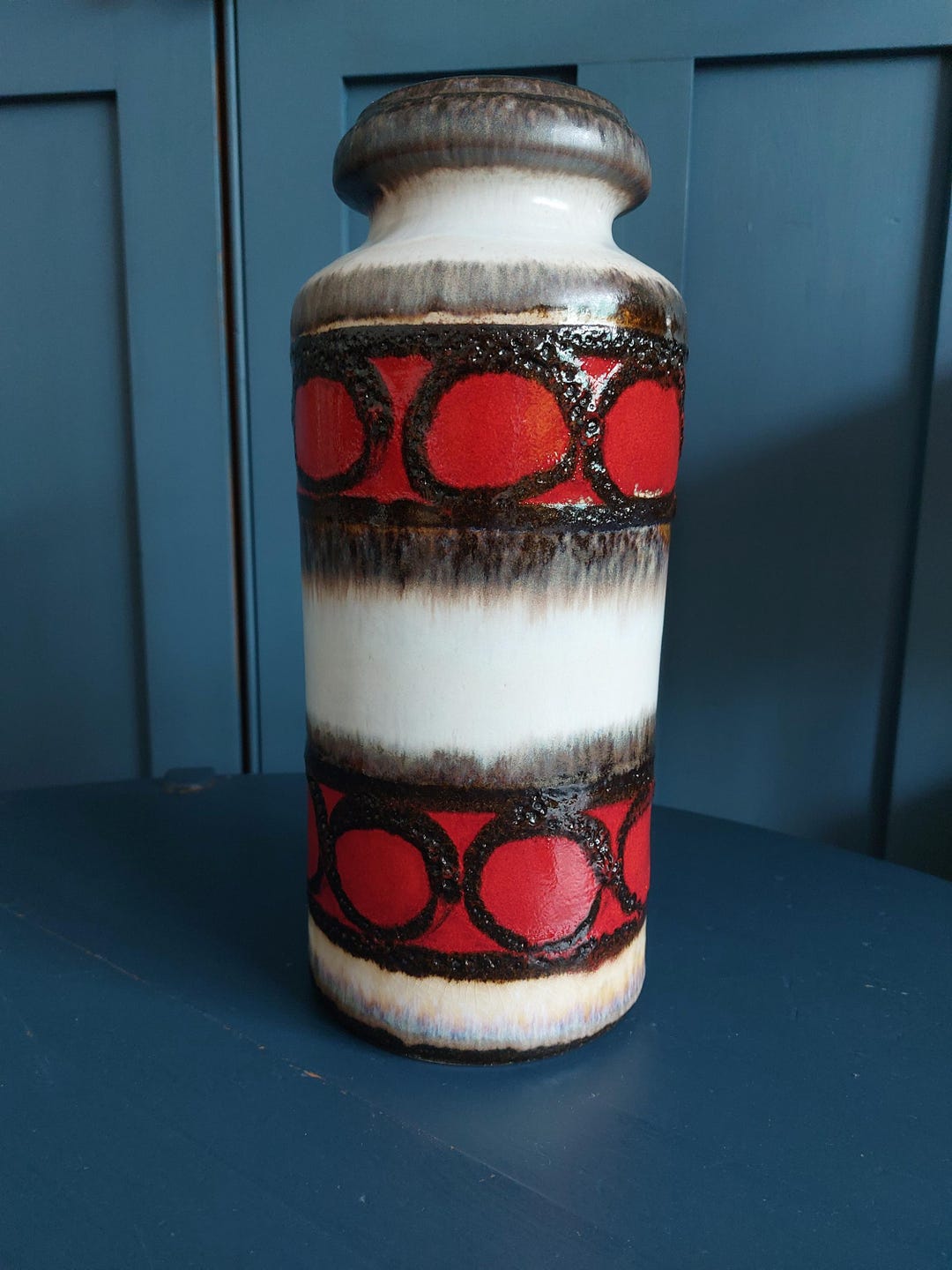 Scheurich Vase 517-30 - Beautiful Fat Lava Design in Cream, Brown and ...
