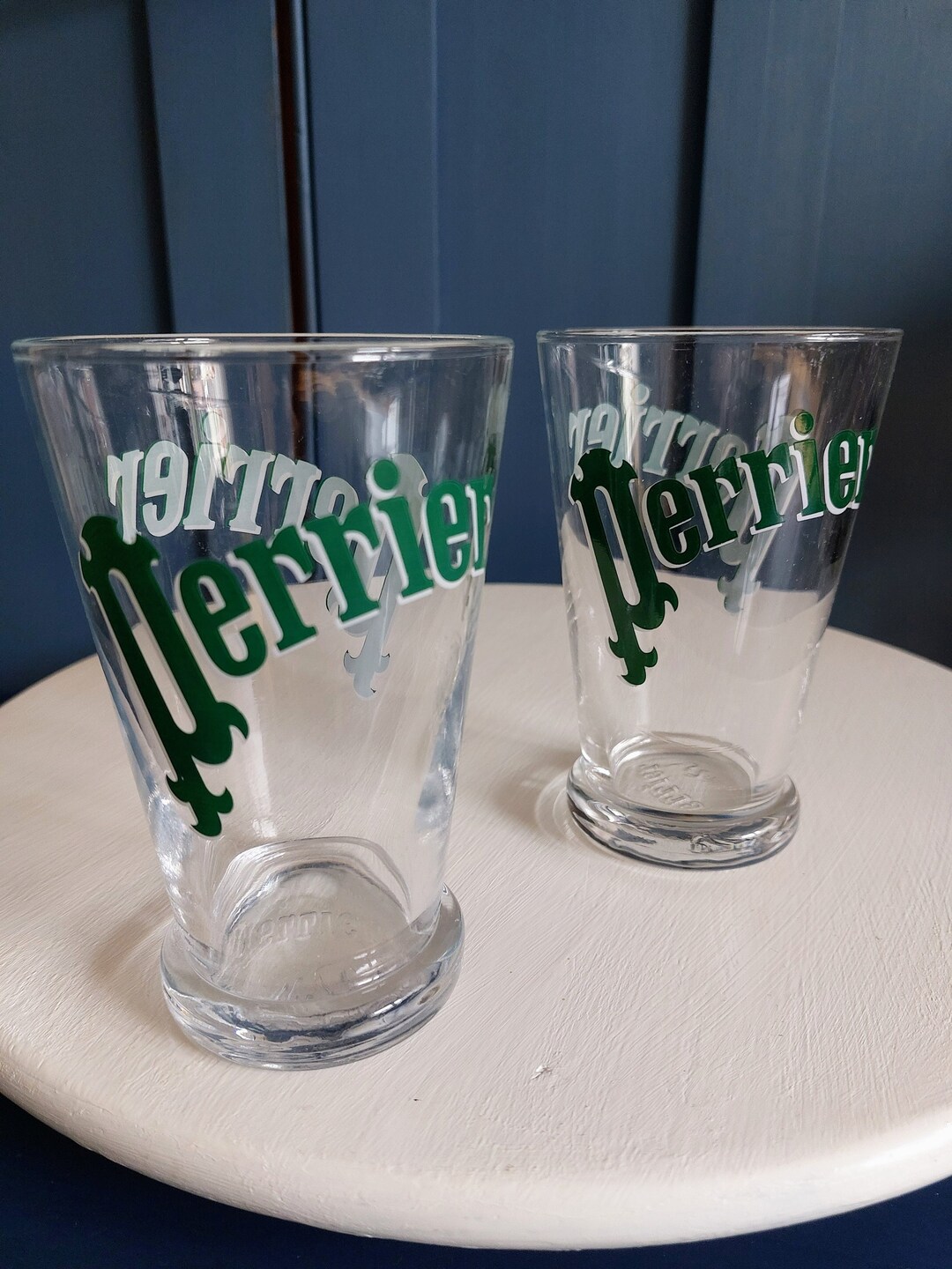 Vintage Perrier Water Glasses From France Large Glasses With Perrier ...