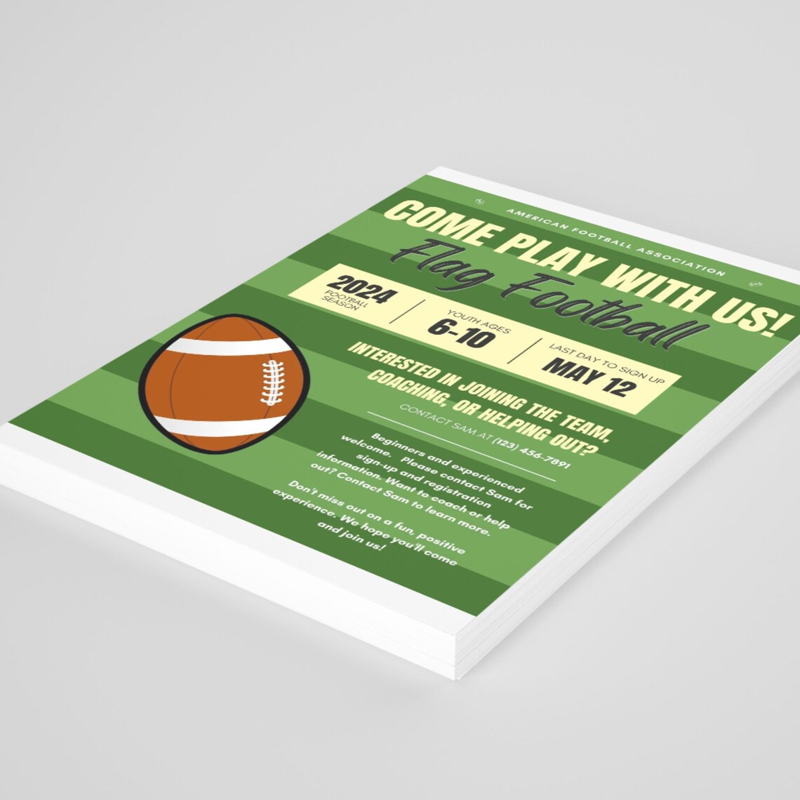Editable Football Template Flyer - Etsy