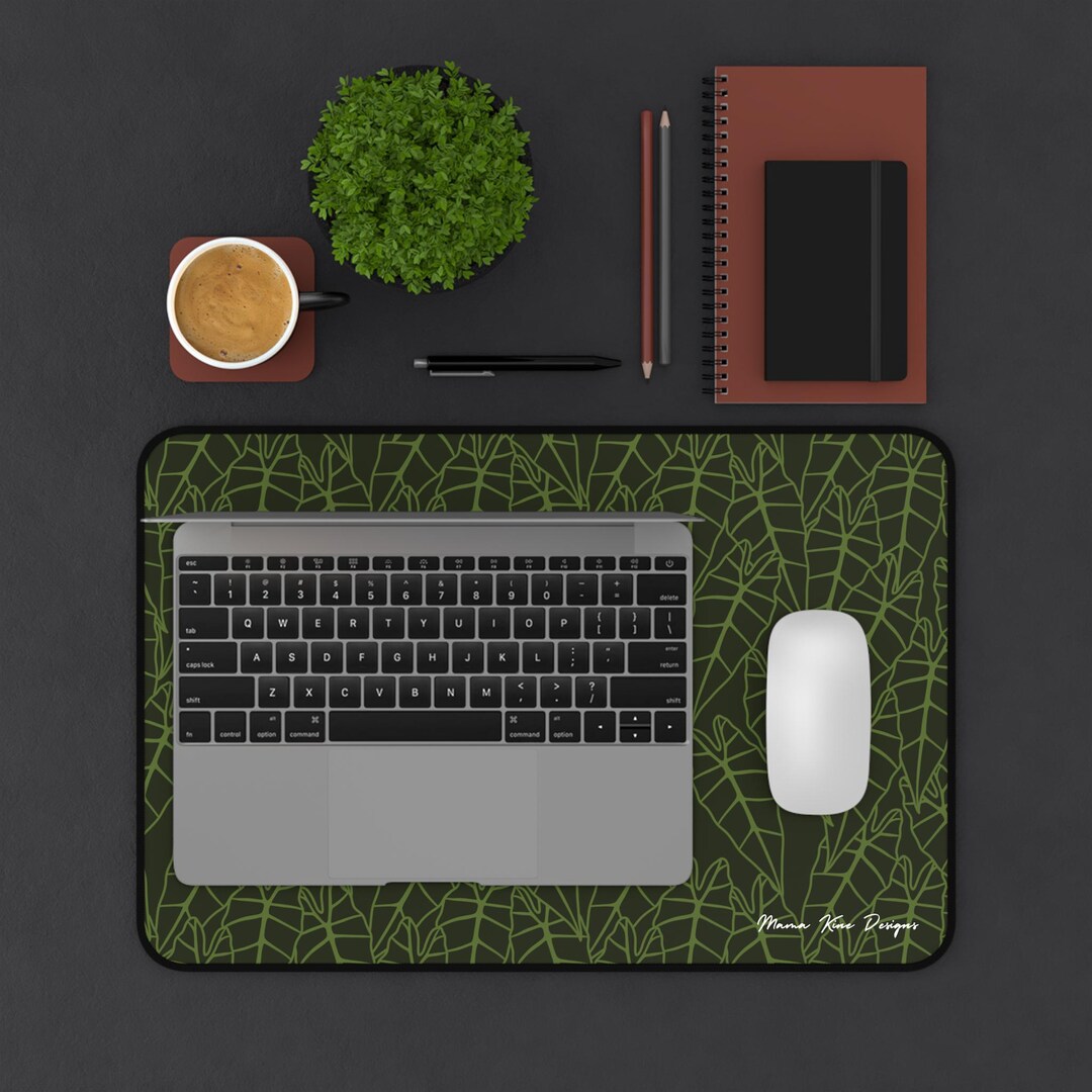 Kalo Desk Mat in Dark Green | Taro Desk Mat, Hawaii Desk Mat, Kalo ...