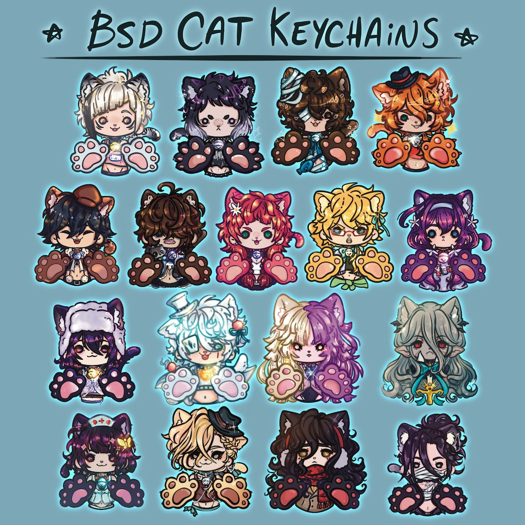 BSD Cat Keychains - Etsy