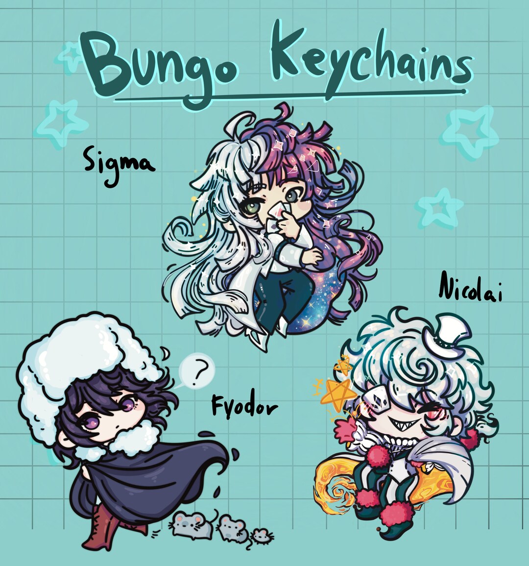 BSD Decay of Angels Keychains - Etsy