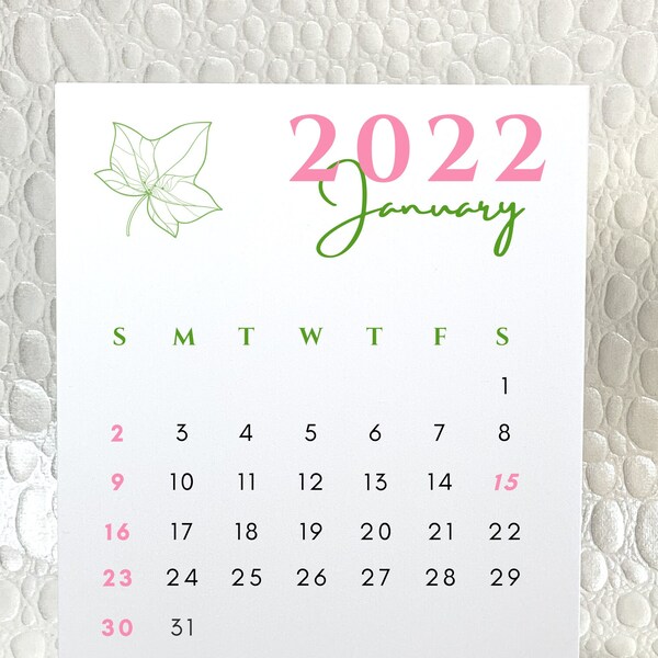 Pink Desk Calendar With Stand - Etsy