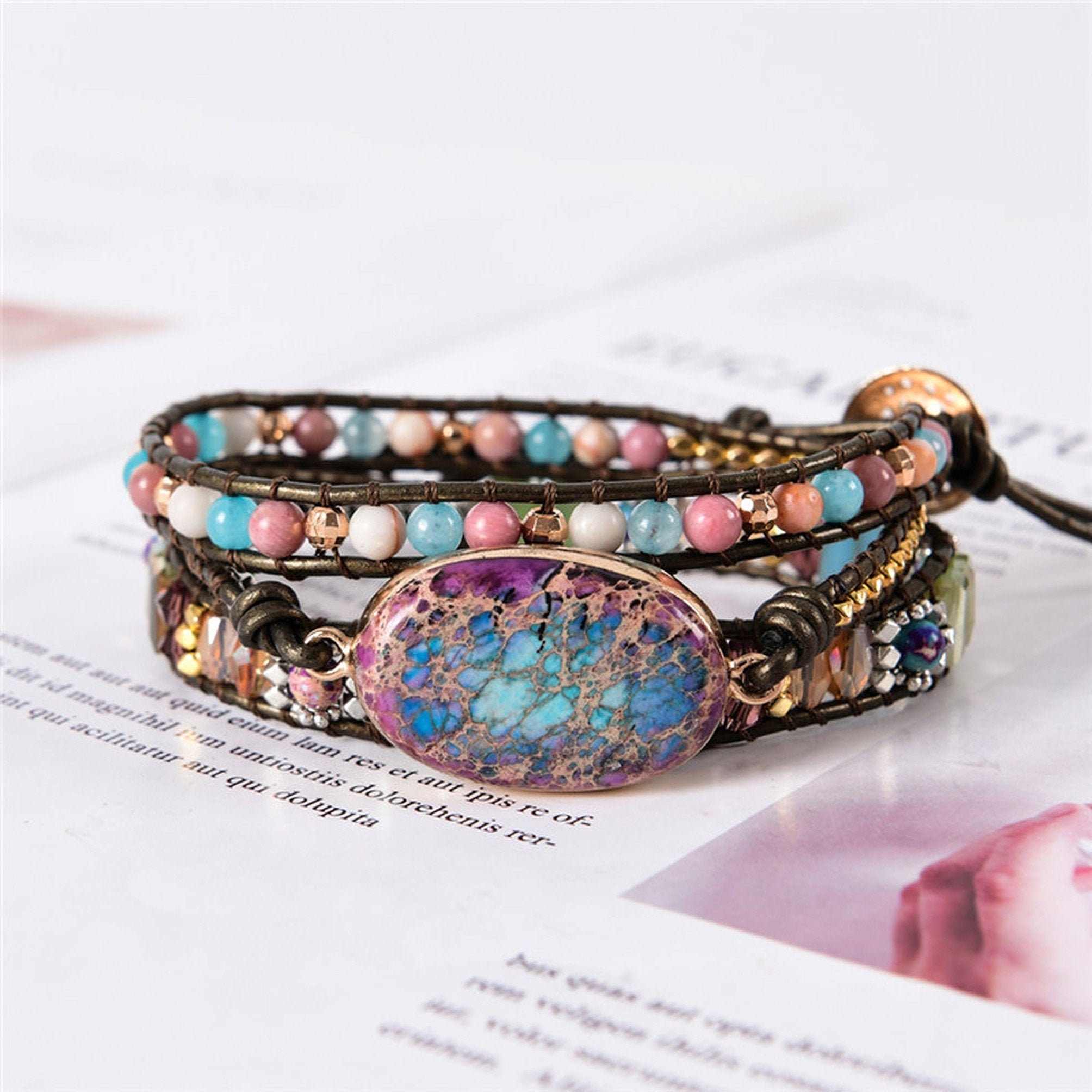 Healing Crystal Bracelet Healing Crystal Bracelet Imperial | Etsy