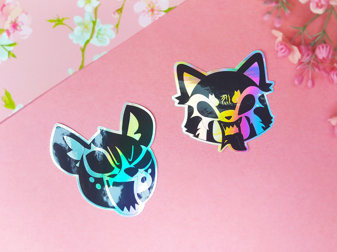 Angry Red Panda and Hyena Holo Stickers - Etsy