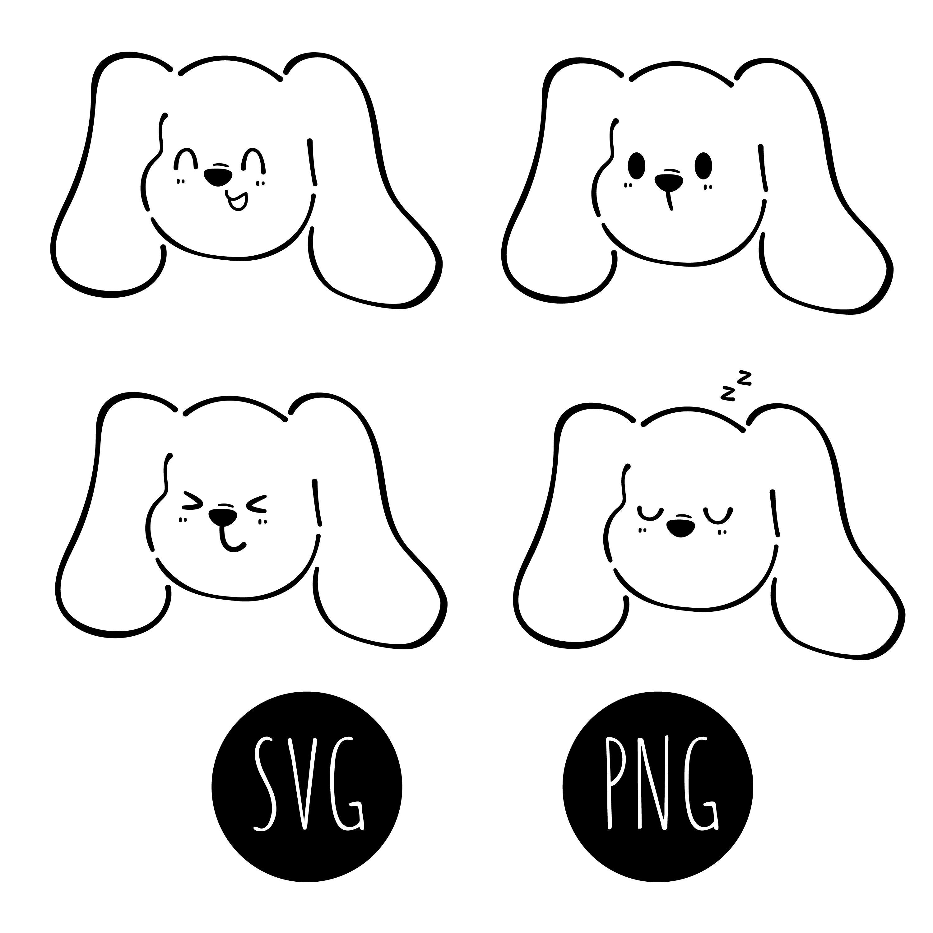 Droopy Ear Dog Line Art: Cartoon SVG PNG Cut File - Etsy