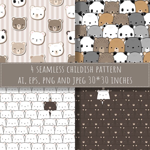 Teddy Bear Wallpaper Pattern - Etsy