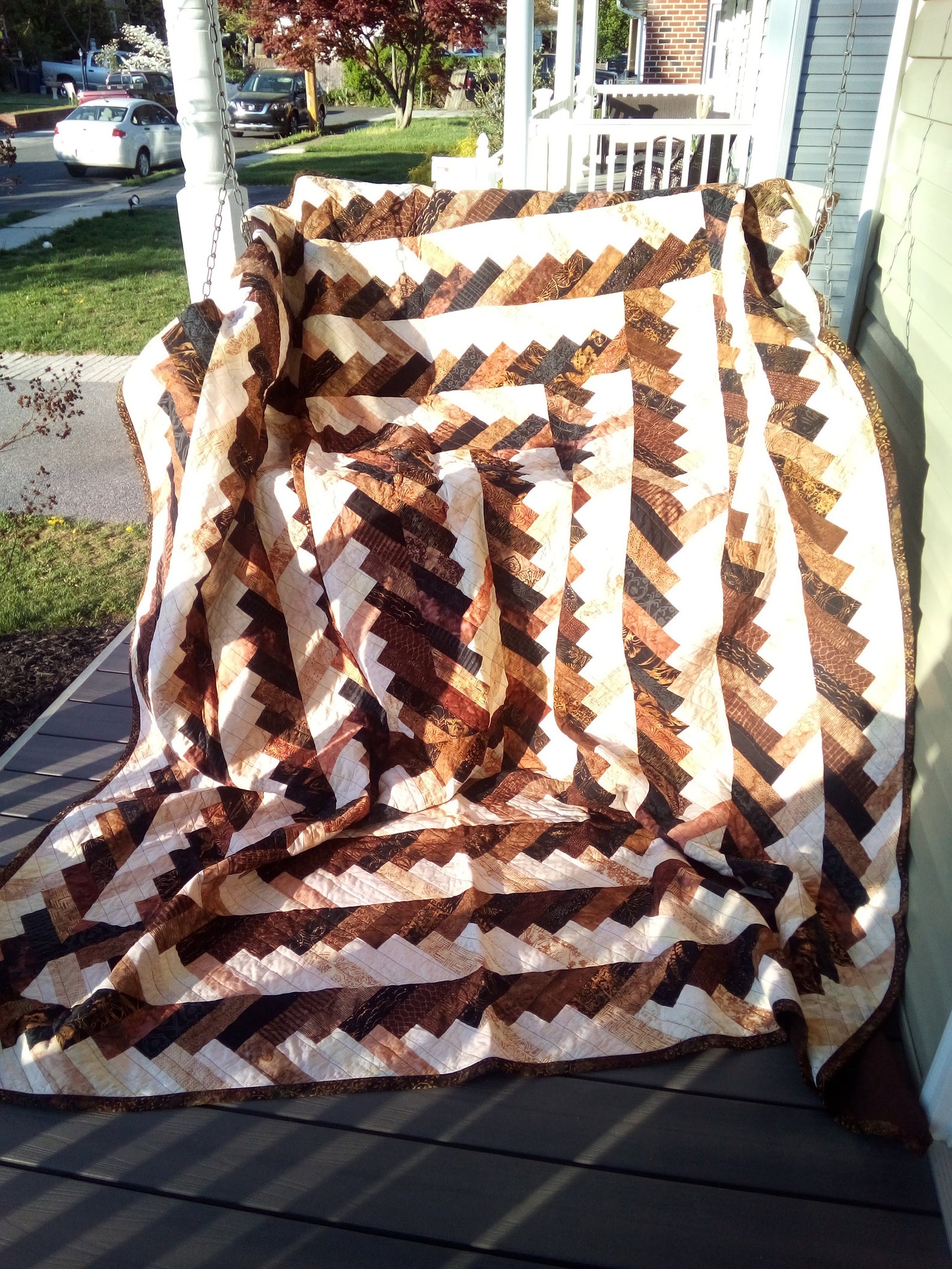 Brown and Cream Log Cabin Braid - Etsy