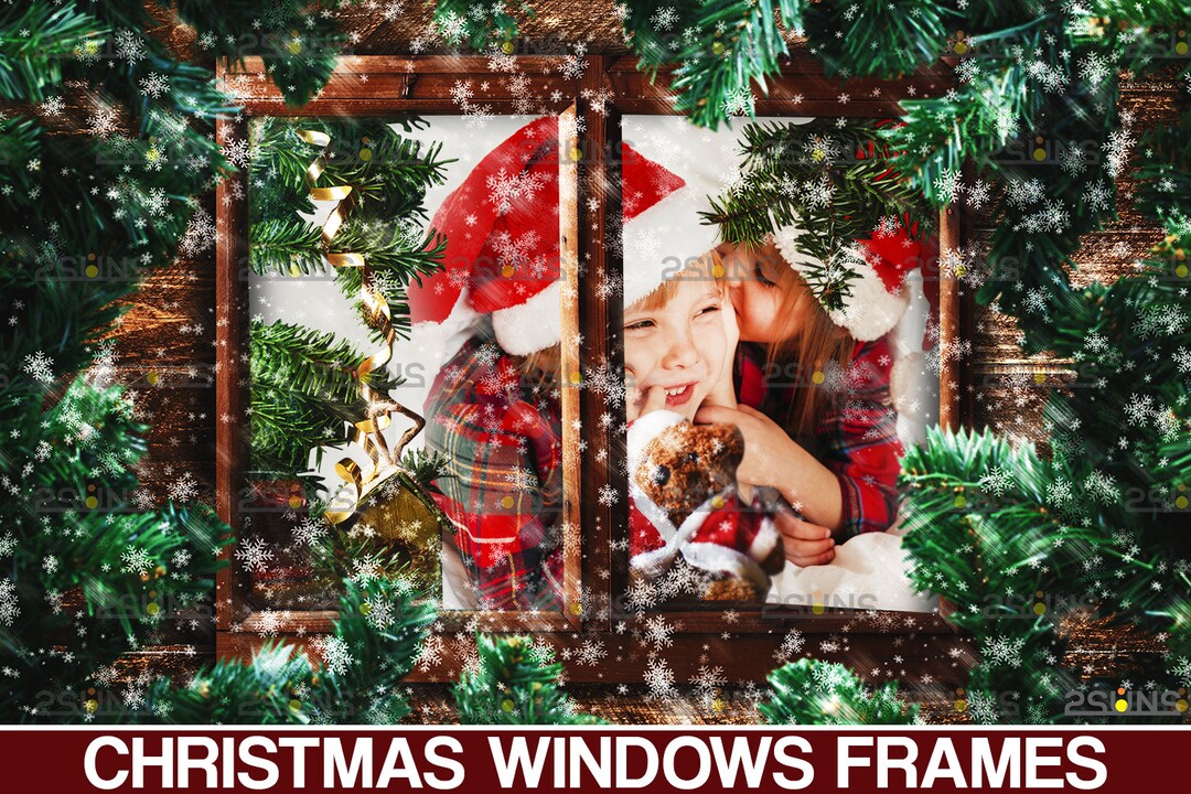 Christmas Window Overlay, Christmas Overlay, Photoshop Overlays, Winter ...